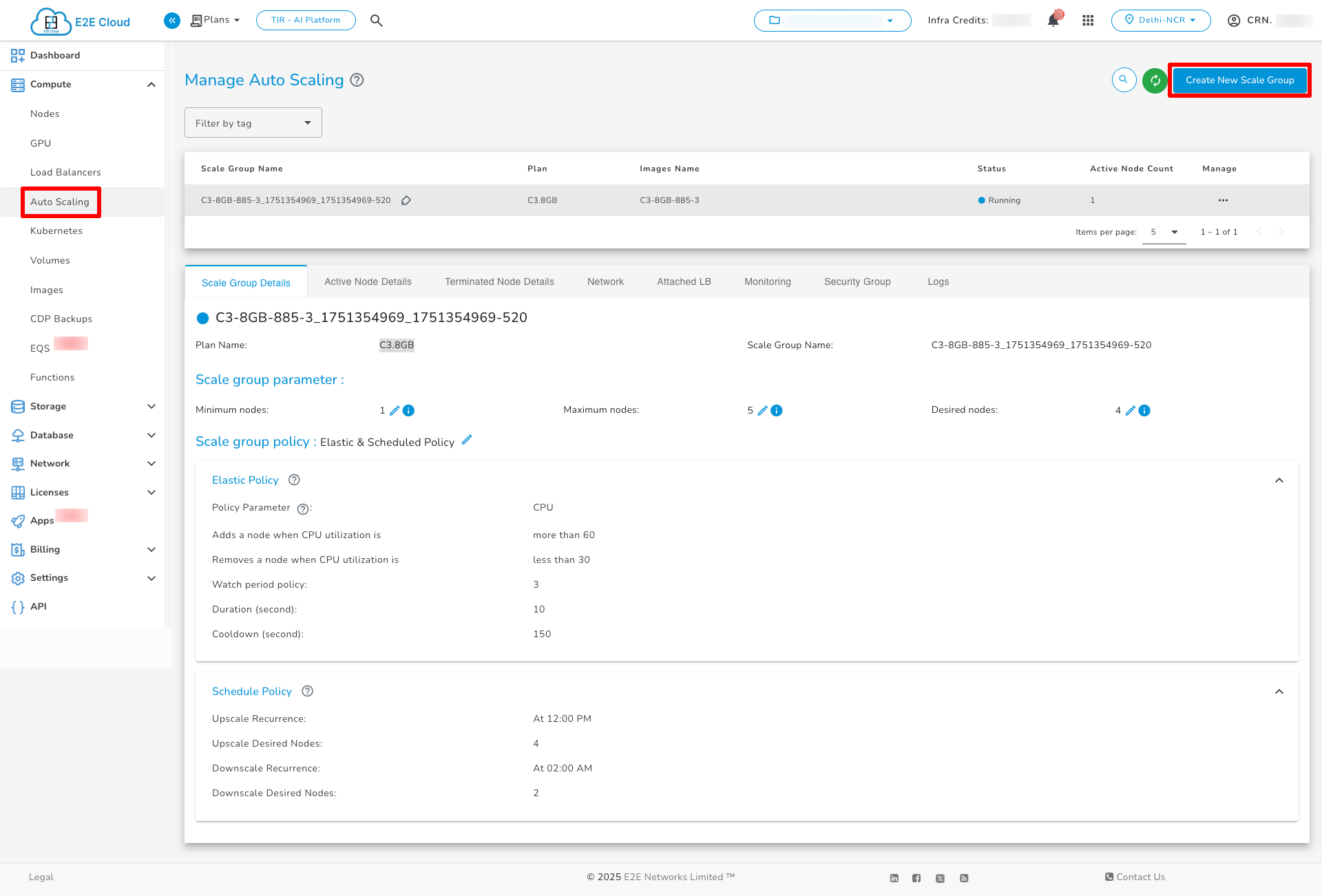 Create Encrypted Autoscale Group | E2E Cloud
