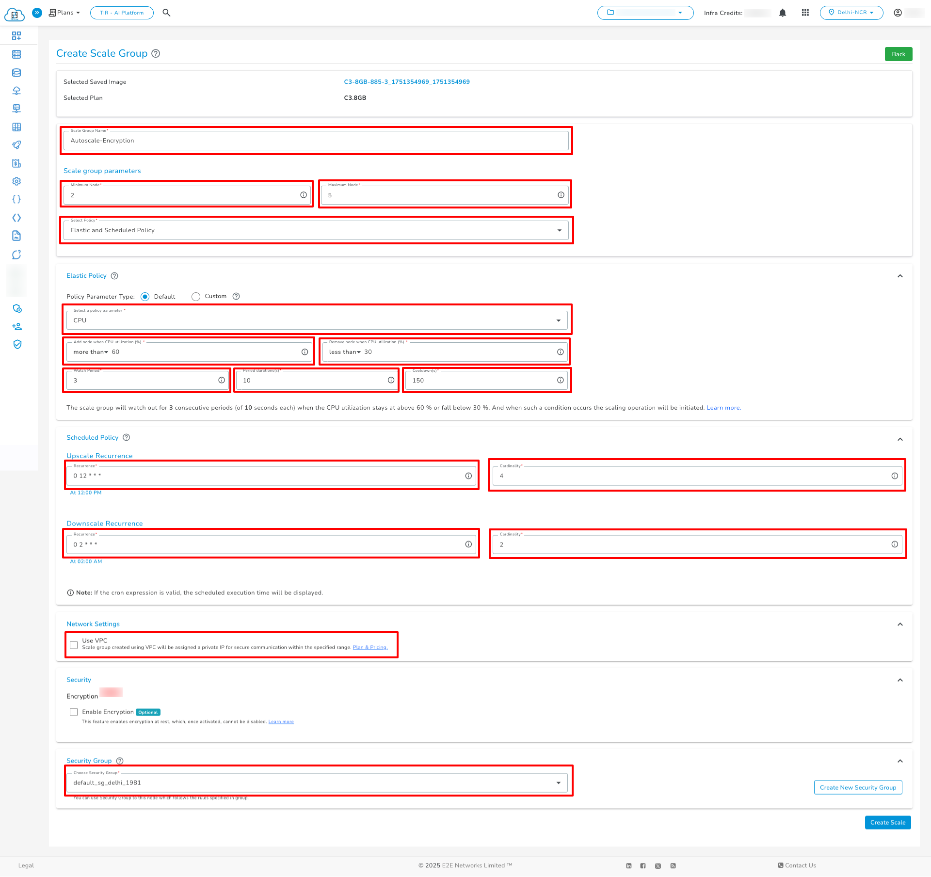 Create Encrypted Autoscale Group | E2E Cloud