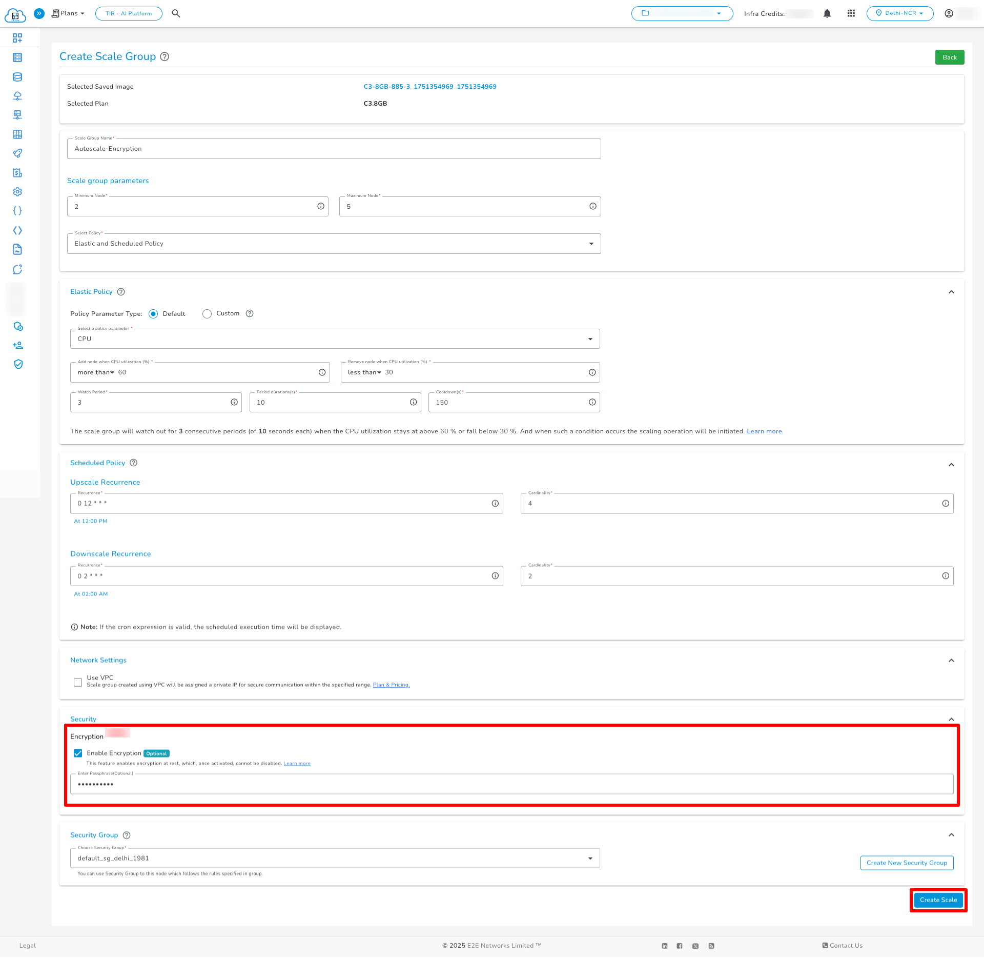 Create Encrypted Autoscale Group | E2E Cloud