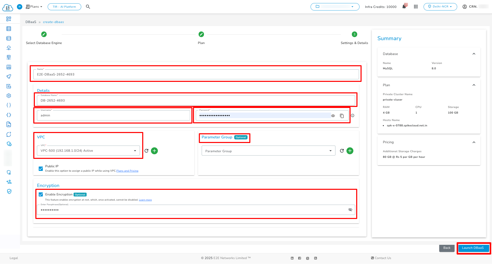 DBaaS in Private Cluster | E2E Cloud