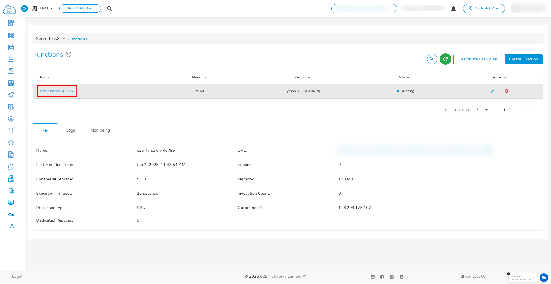 ServerlessX (FaaS) | E2E Cloud