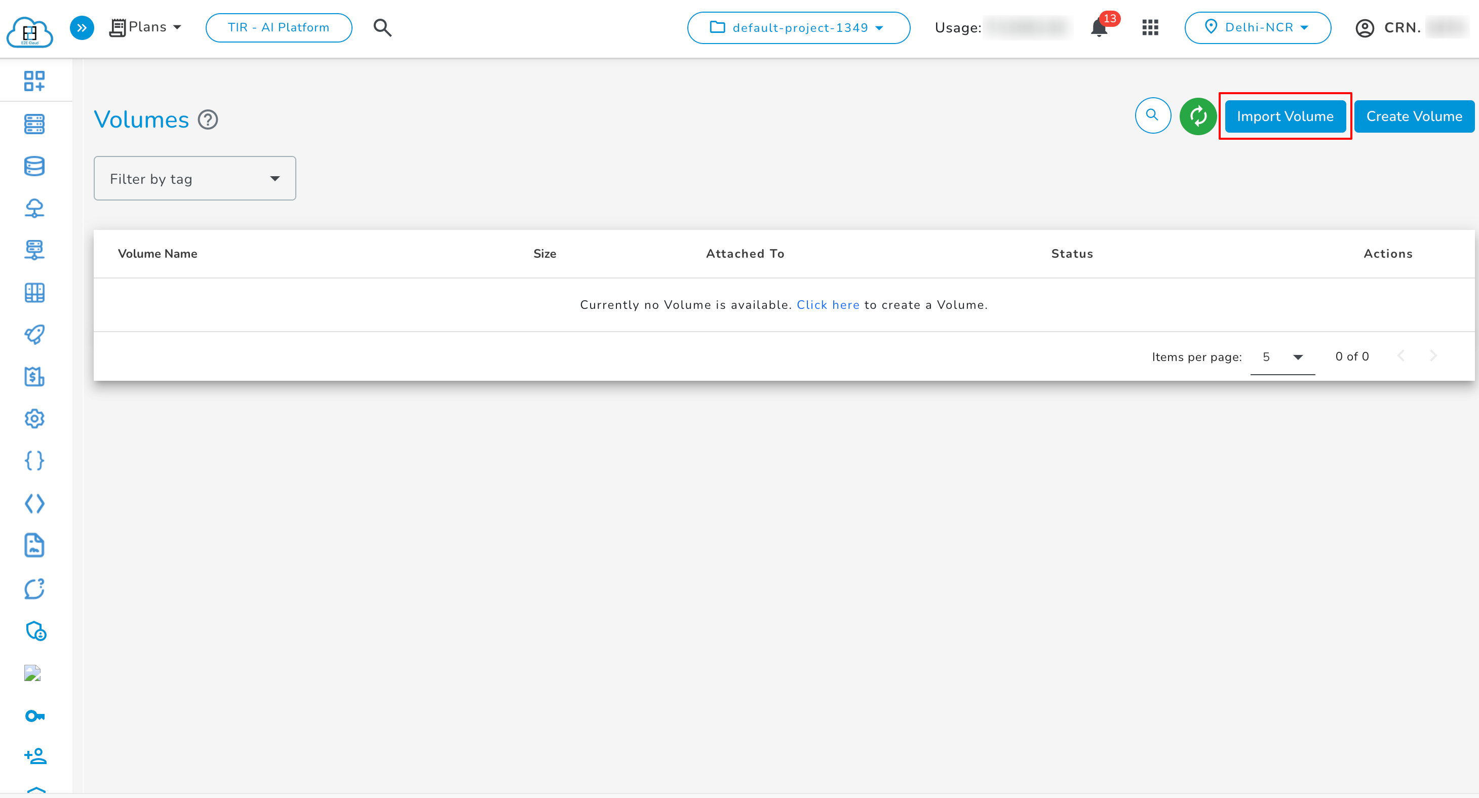 Import Volume | E2E Cloud