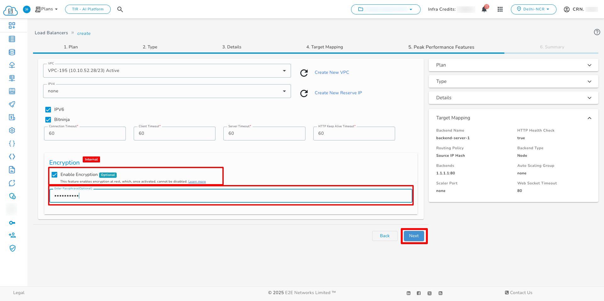 Create Encrypted Load Balancer | E2E Cloud