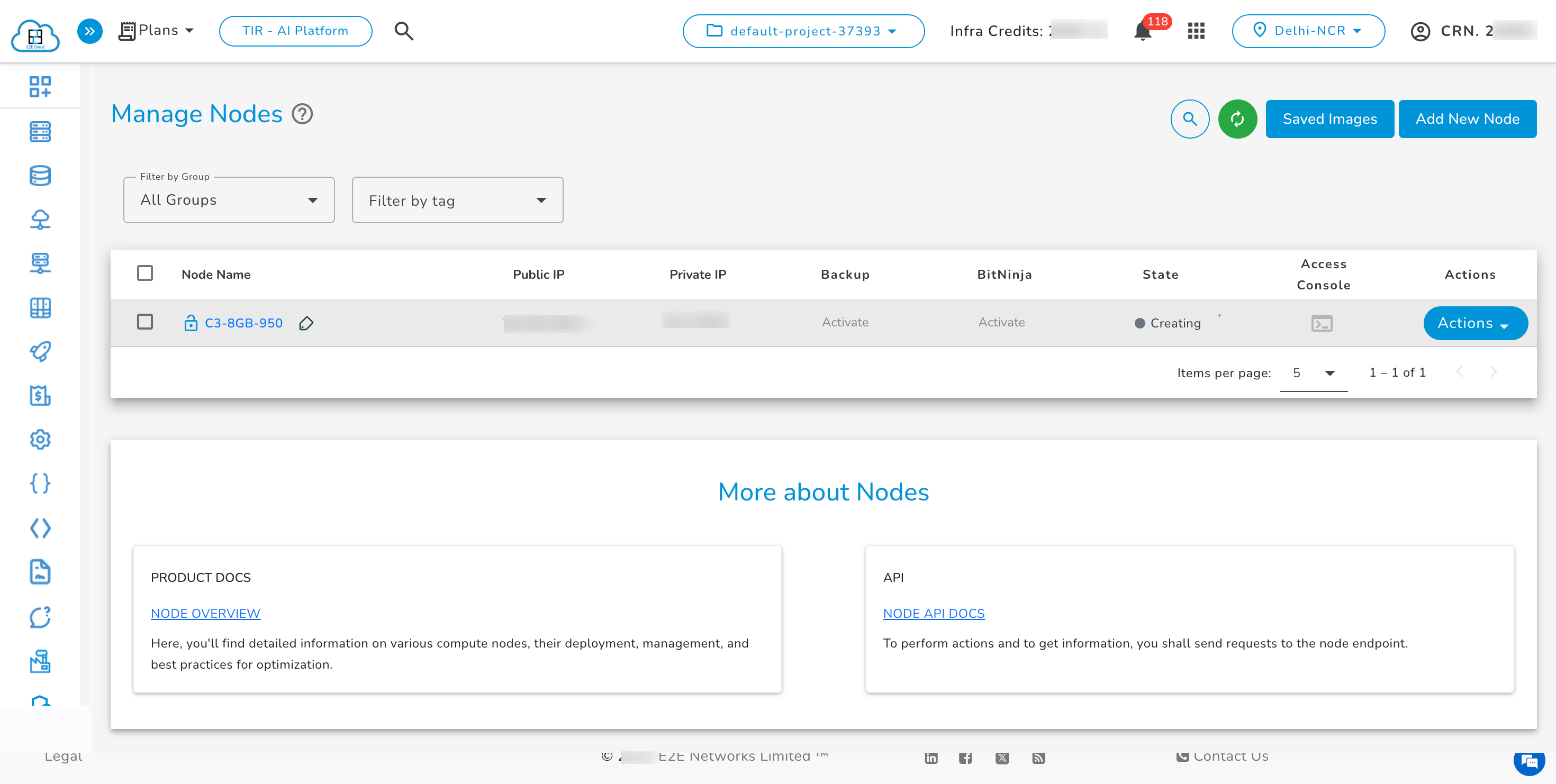 Node in Private Cluster | E2E Cloud
