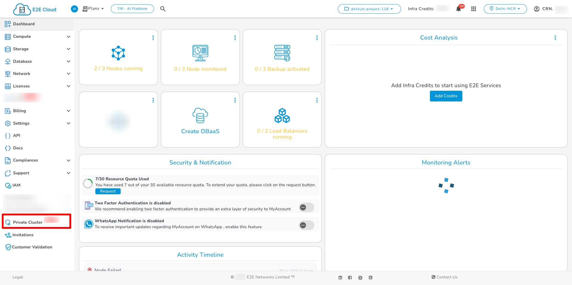 Private Cluster | E2E Cloud