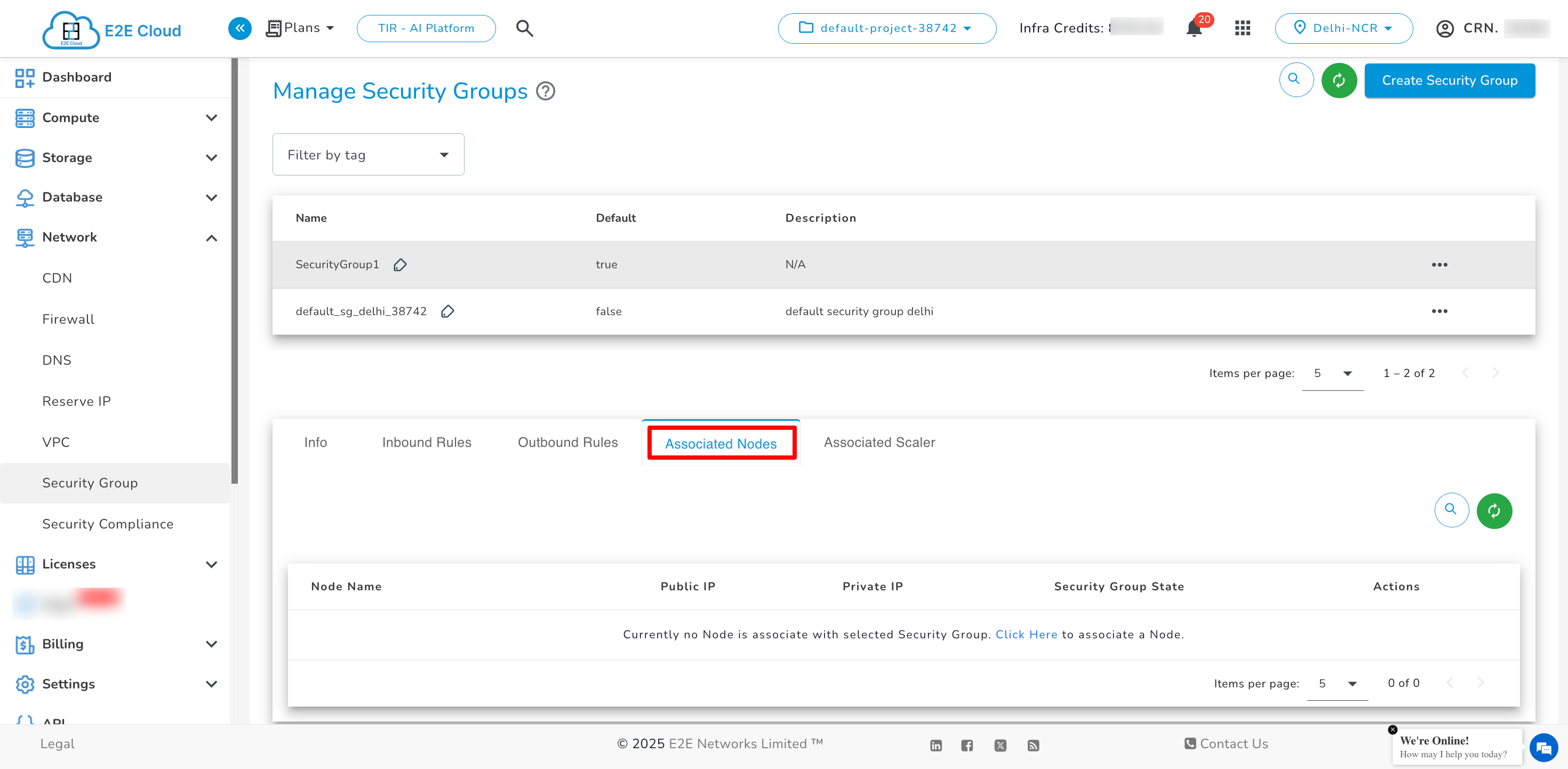 Security Group | E2E Cloud