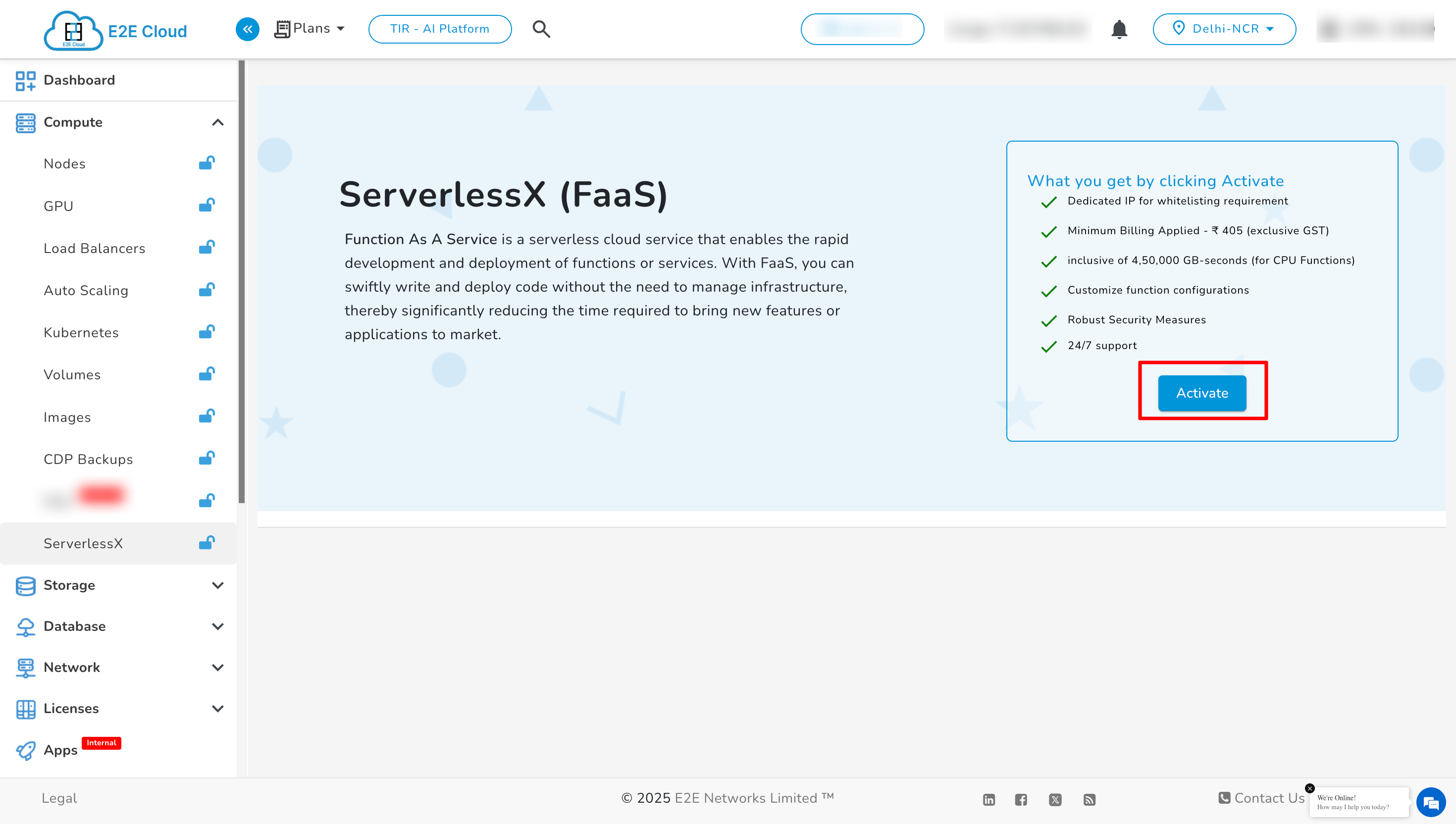 ServerlessX (FaaS) | E2E Cloud