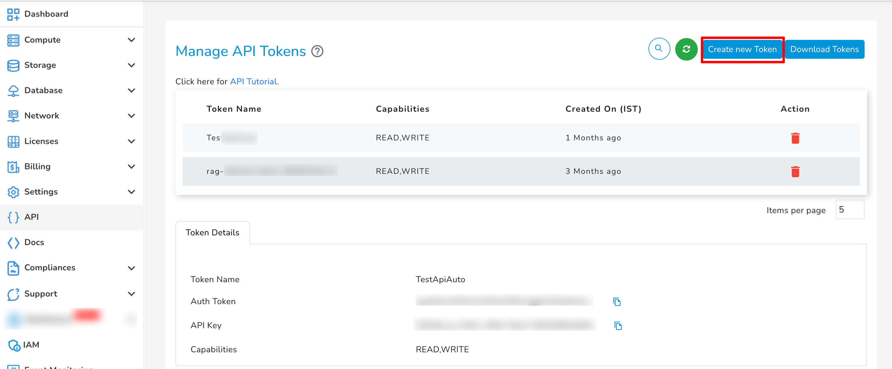 Create API Token | E2E Cloud
