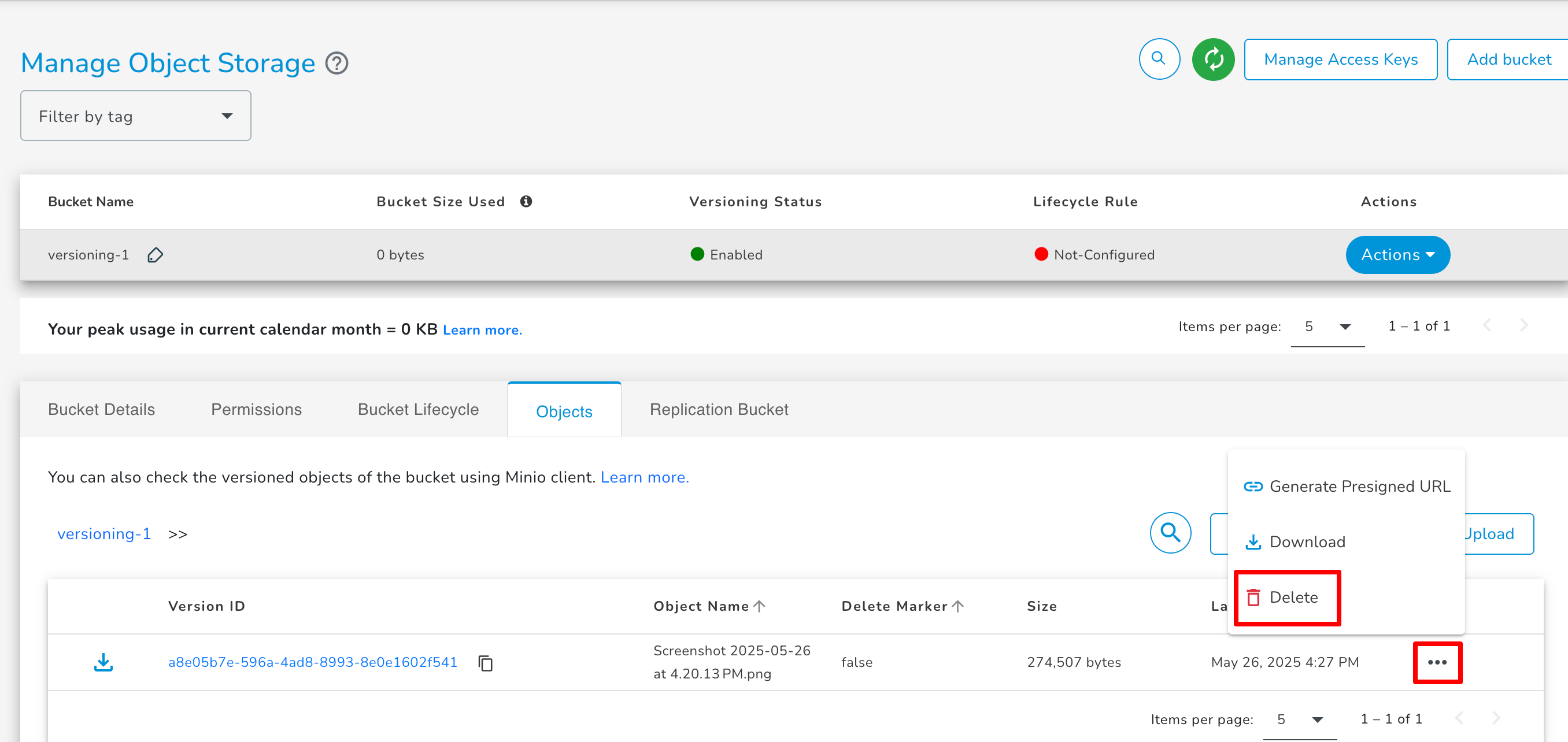 Object Versioning | E2E Cloud