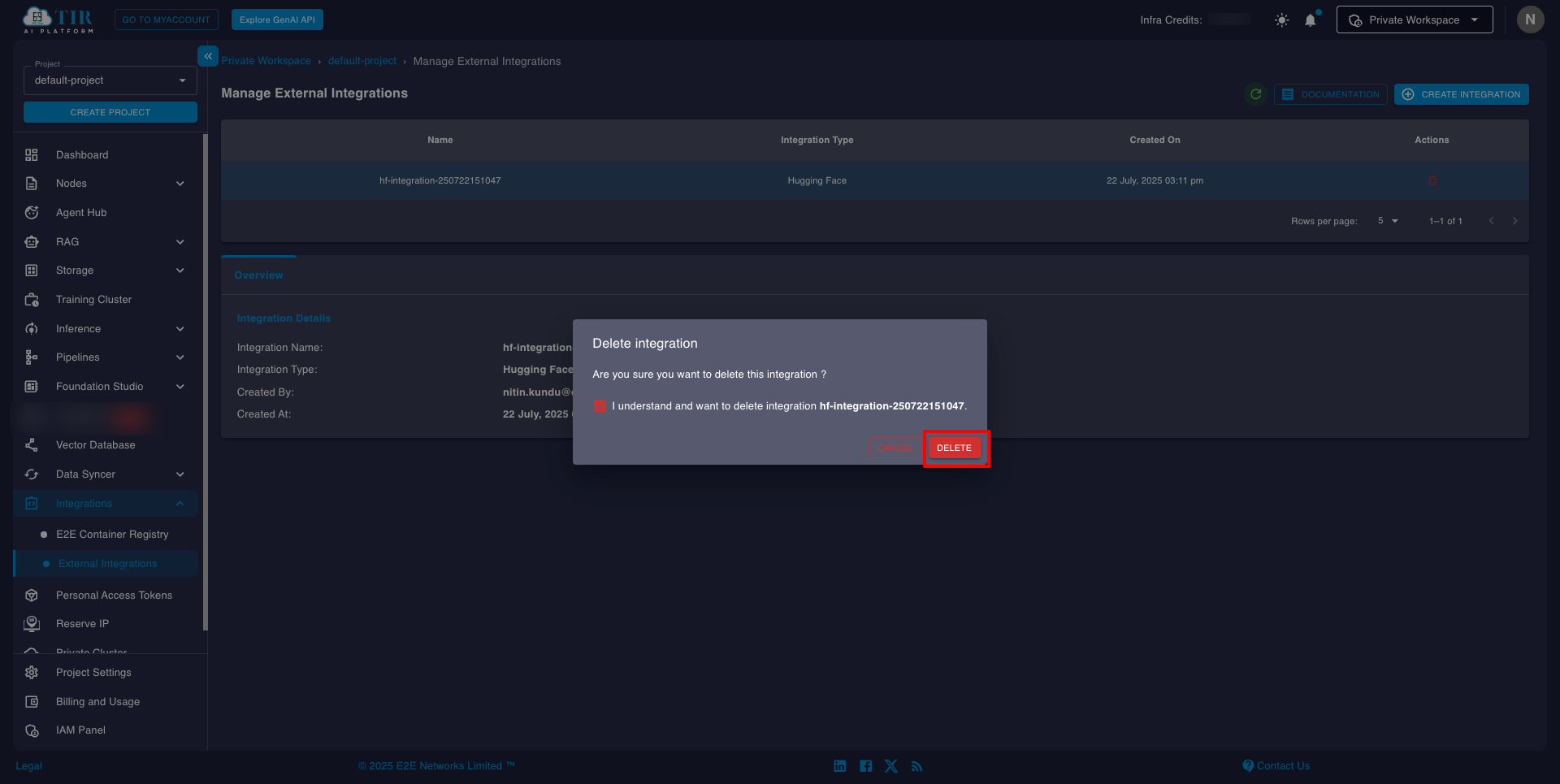 External Integrations | E2E Cloud