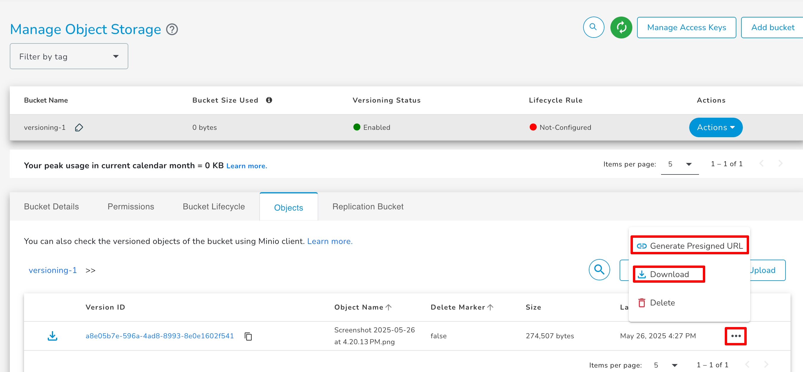 Object Versioning | E2E Cloud