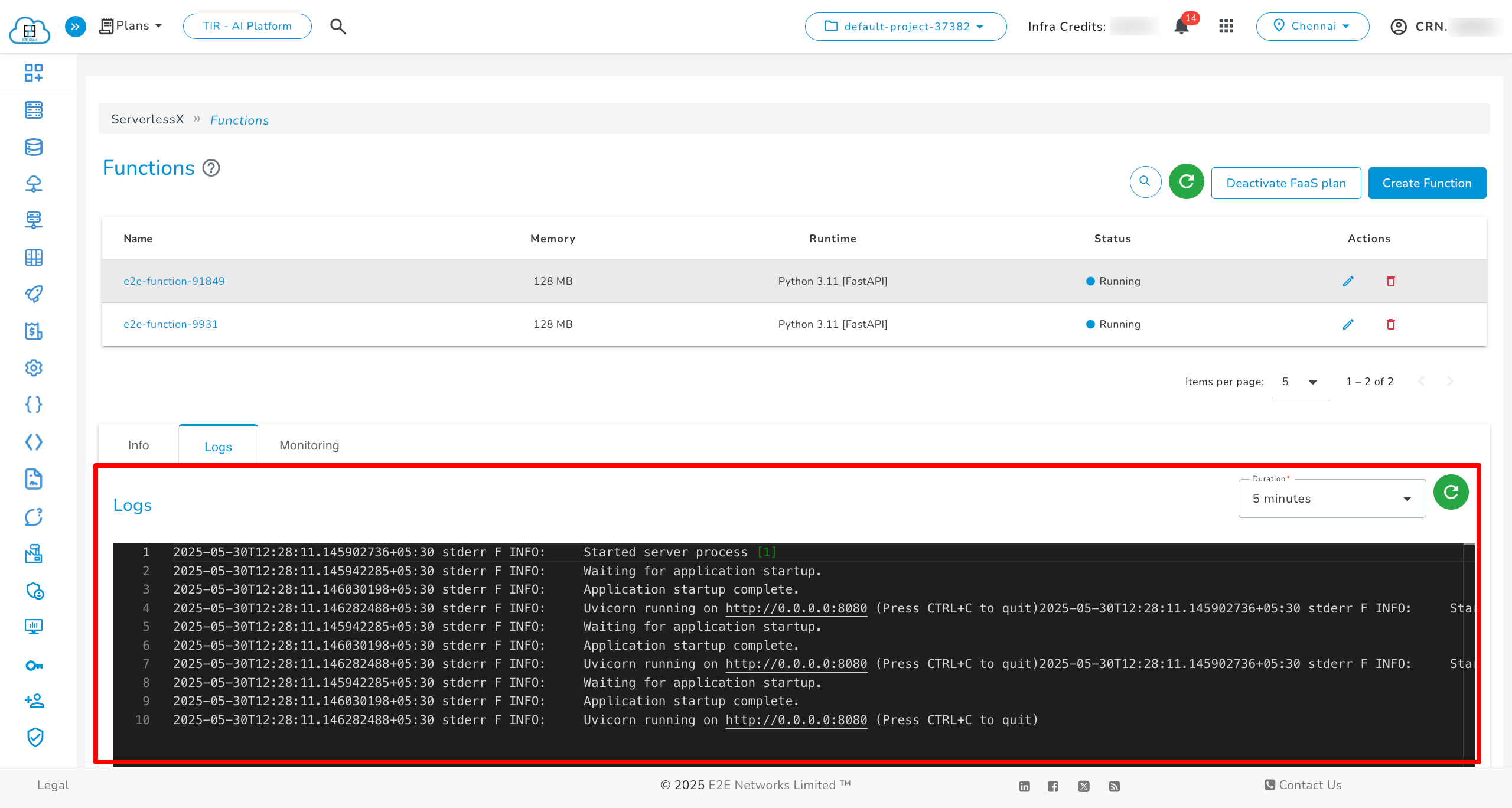 ServerlessX (FaaS) | E2E Cloud