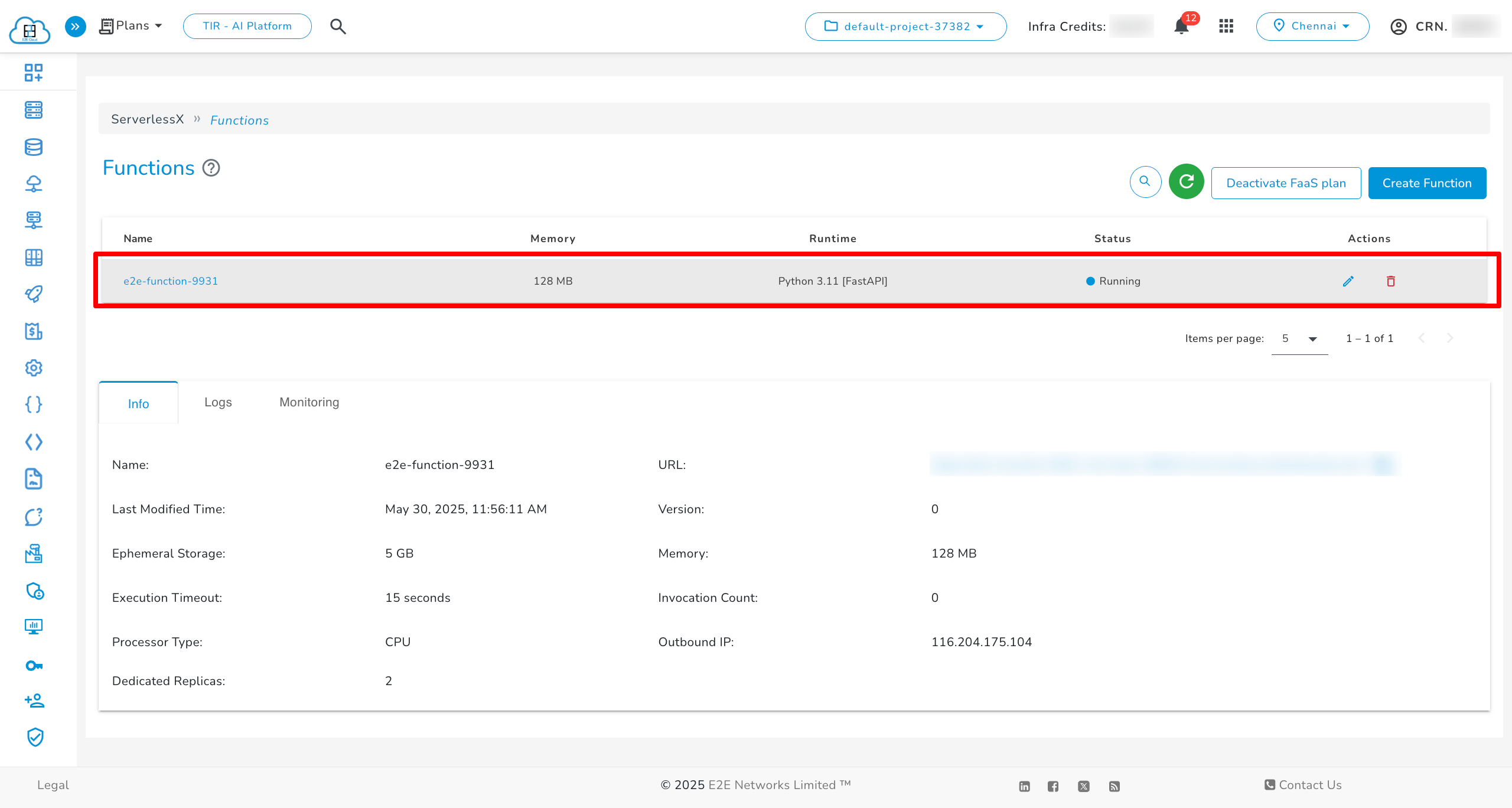 ServerlessX (FaaS) | E2E Cloud