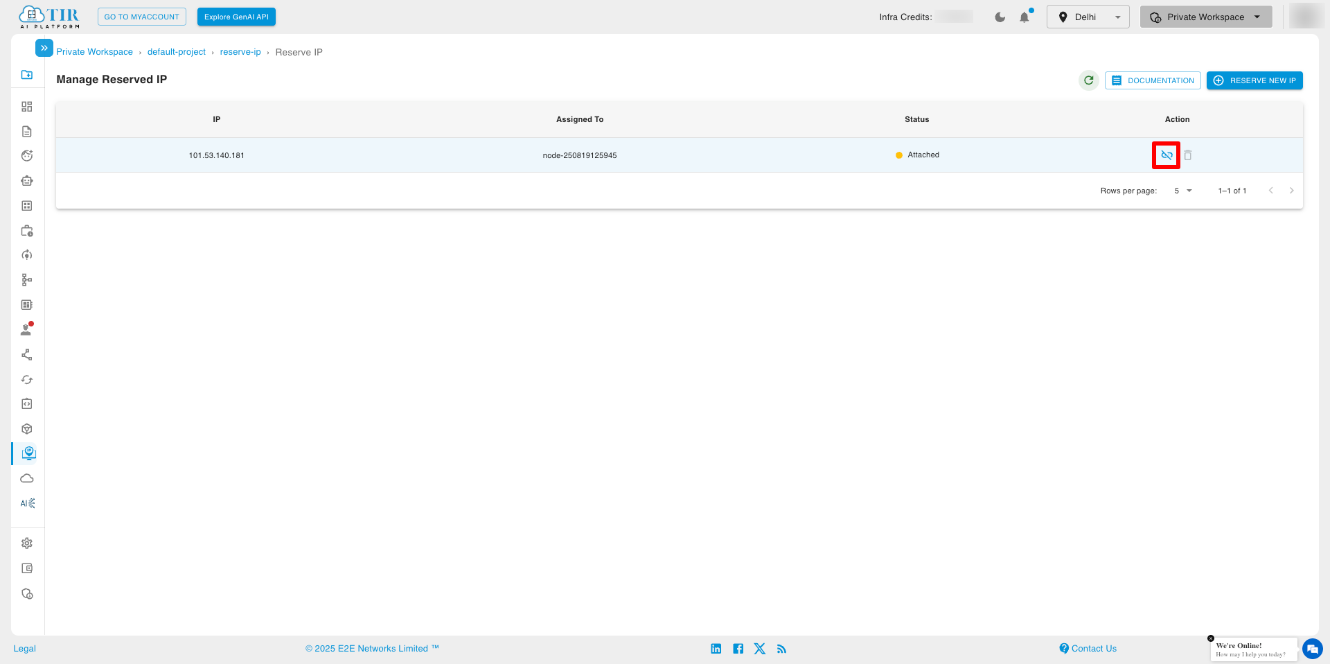 Reserve IP | E2E Cloud