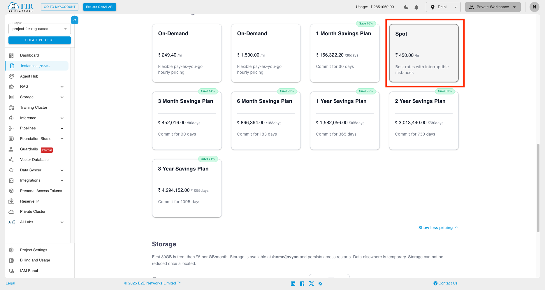 Instances- Launch | E2E Cloud